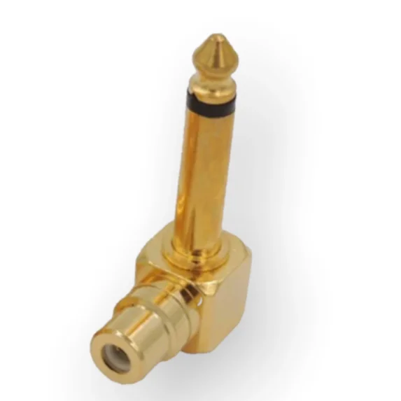STARLIGHT- Rca Female Jack To 1/4" Male Plug Right Angle Audio Adapter ...