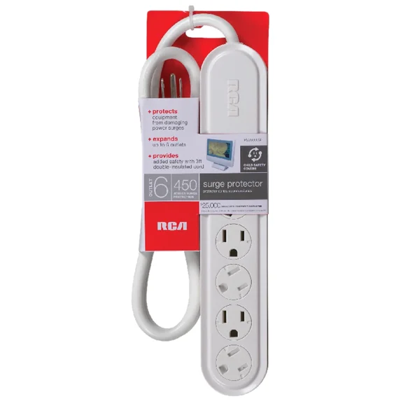 STARLIGHT- Rca Ps26000Sr 6 Outlet Surge Protector W/ 3Ft Cord And ...