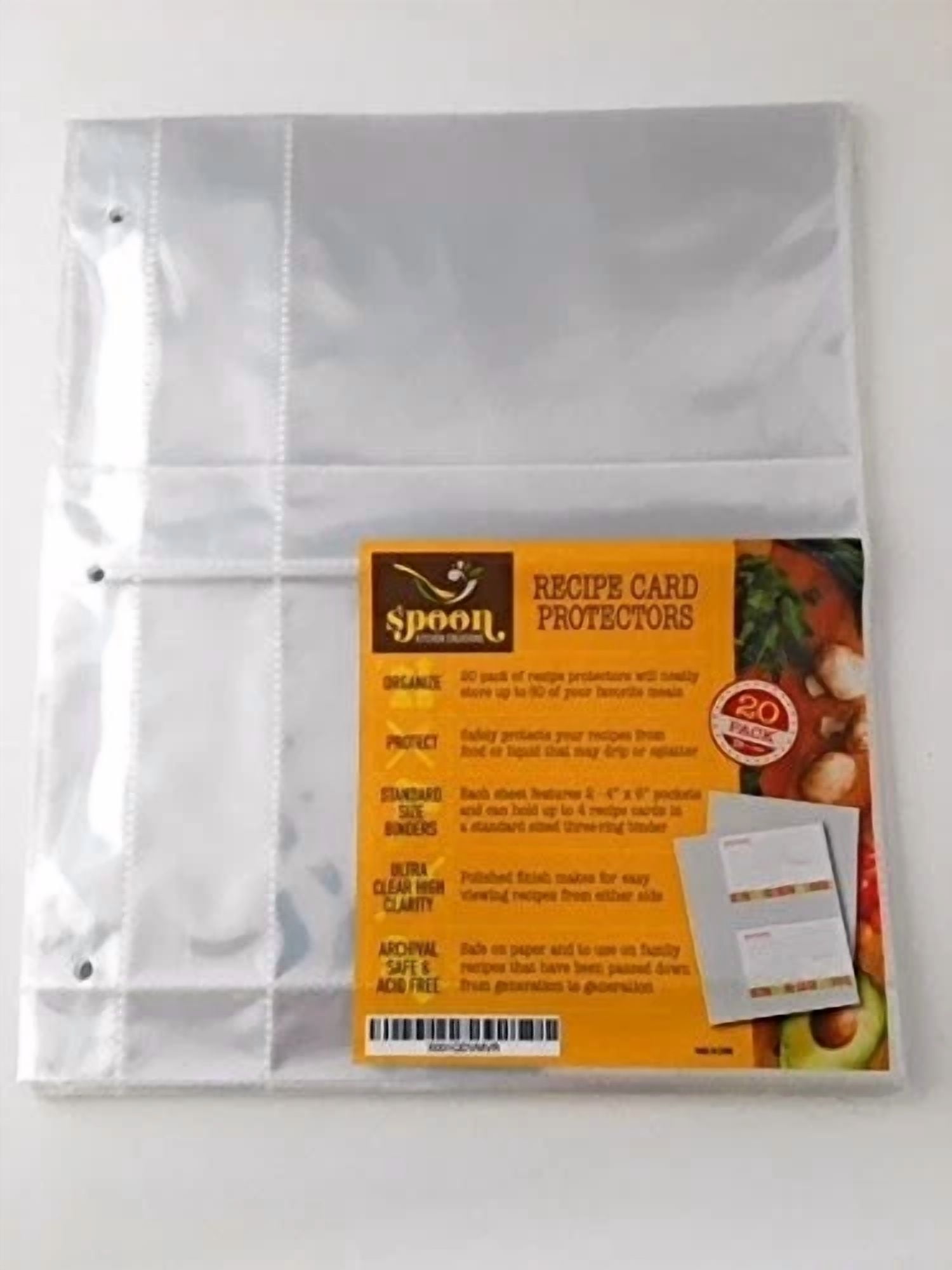 STARLIGHT- Recipe Card Protector Clear Refill Sheets File Organizer ...
