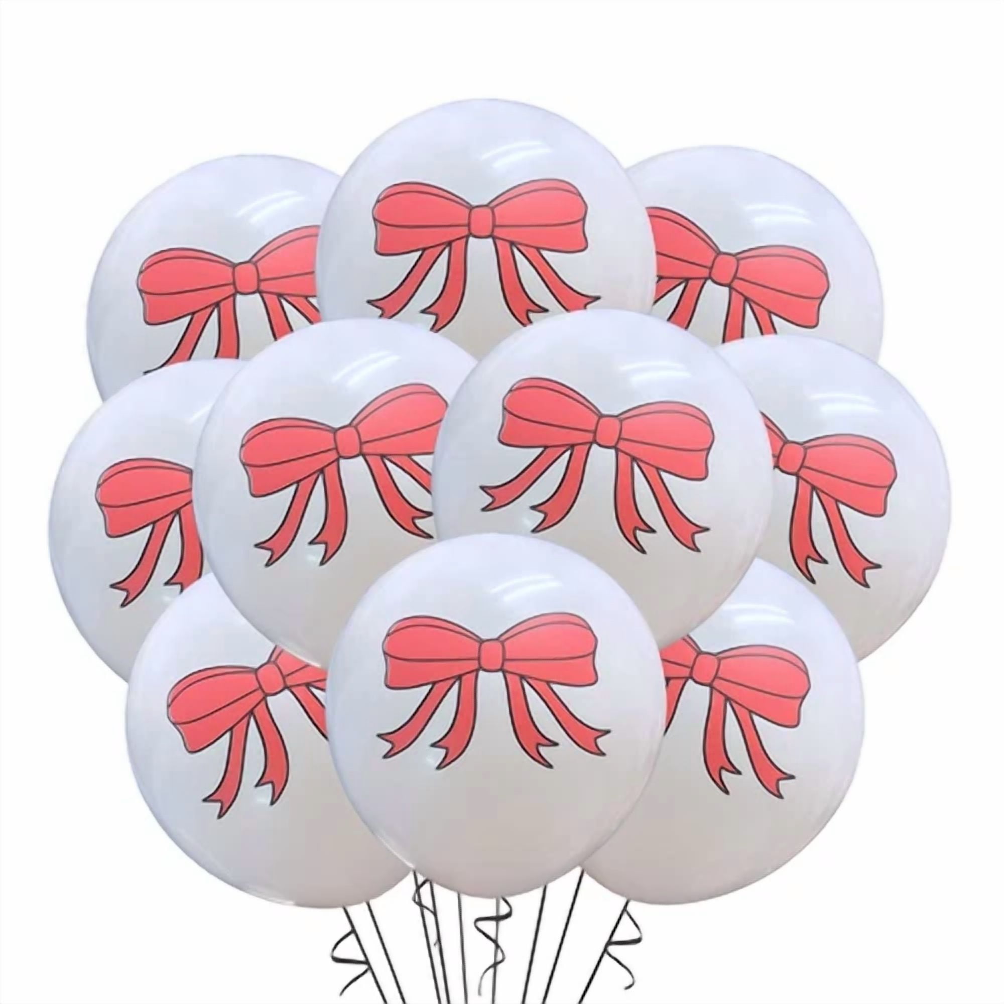 STARLIGHT- Red Bow Balloons 12Ct Cute Fancy Party Theme Decorations ...