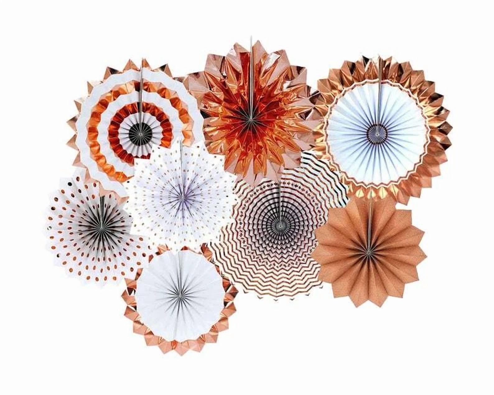 STARLIGHT- Rose Gold Hanging Paper Fans Decoration Set For Weddings Or ...