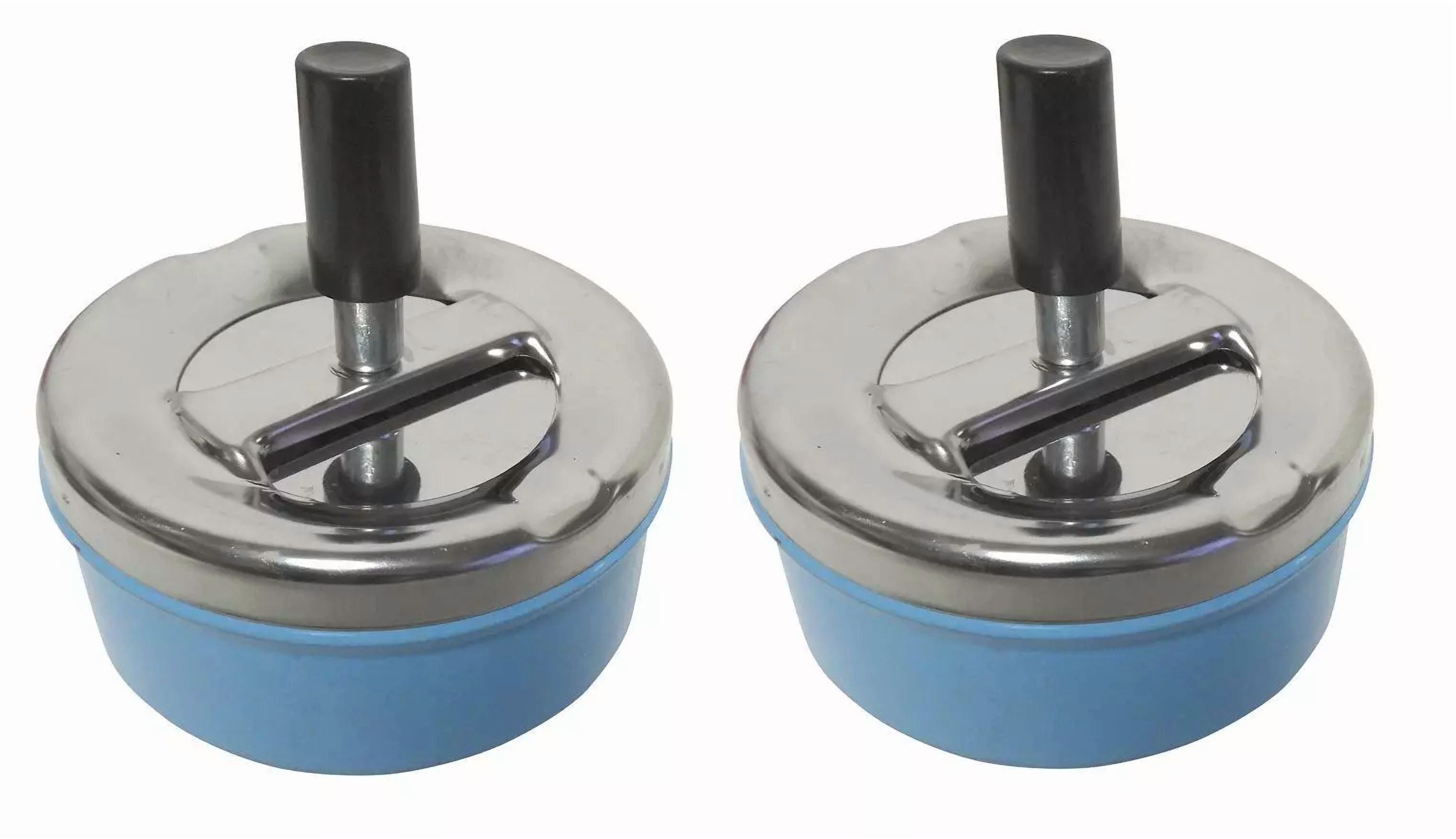 STARLIGHT- Round Push Down Ashtray With Spinning Tray Retro Style (Blue ...