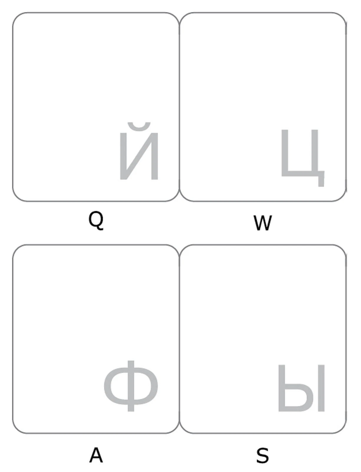 STARLIGHT- Russian Keyboard Sticker Label Transparent White Letters ...