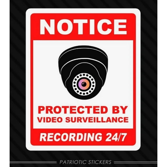 STARLIGHT- Security Camera Sticker Protected Video Recording Cctv ...