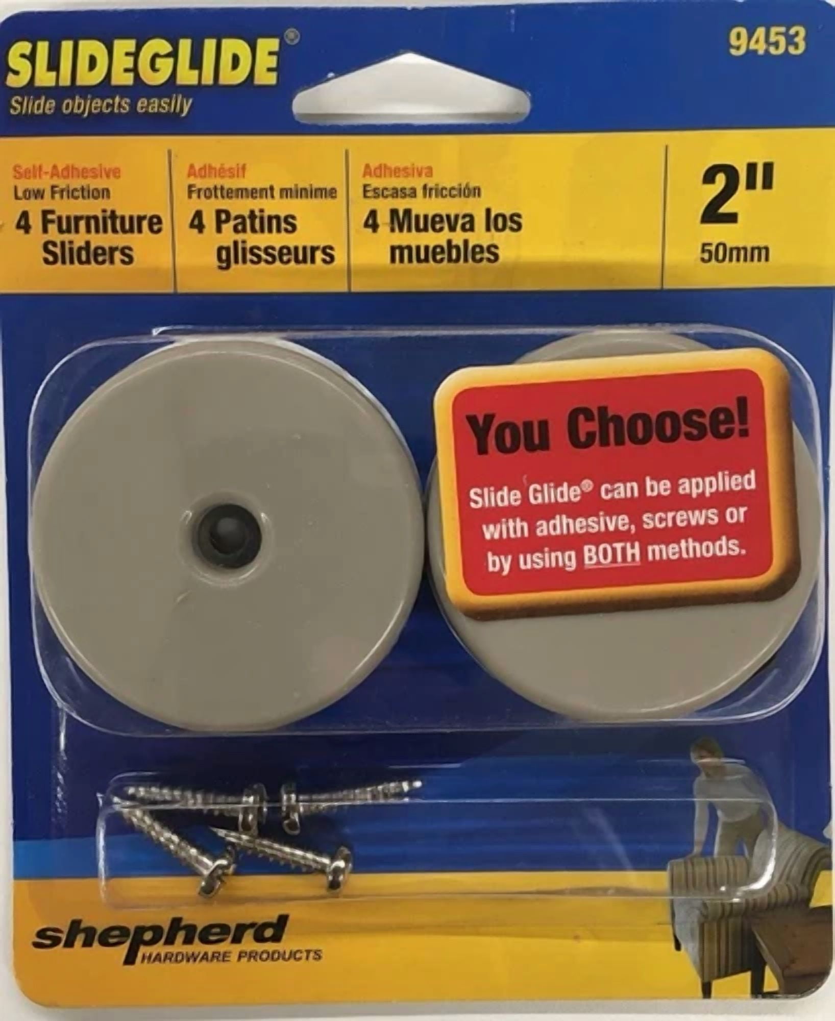 STARLIGHT- Shepherd 9453 2-Inch Round, Adhesive Slide Glide Furniture ...