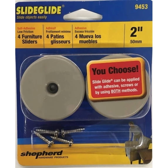 STARLIGHT- Shepherd 9453 2-Inch Round, Adhesive Slide Glide Furniture ...