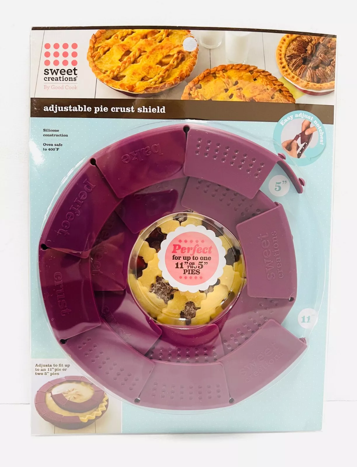 STARLIGHT- Silicone Pie Crust Shield, Adjustable Pie Protector, Good ...