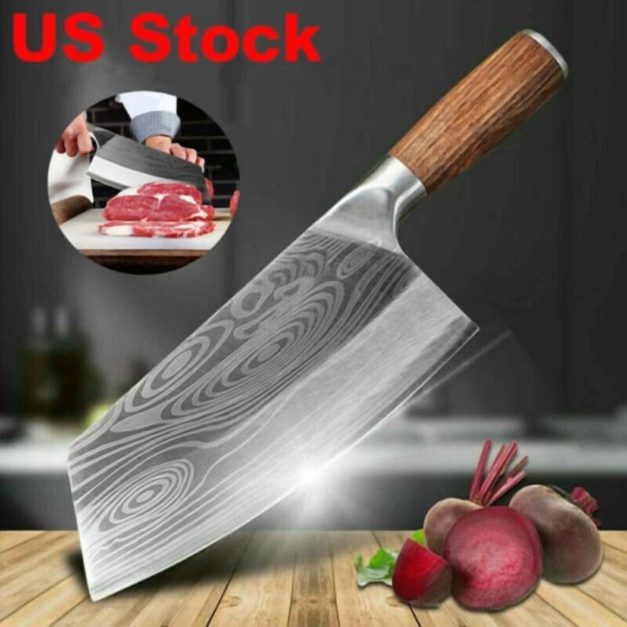 STARLIGHT- Stainless Steel Asian Kitchen Knife Butcher Chef Damascus ...