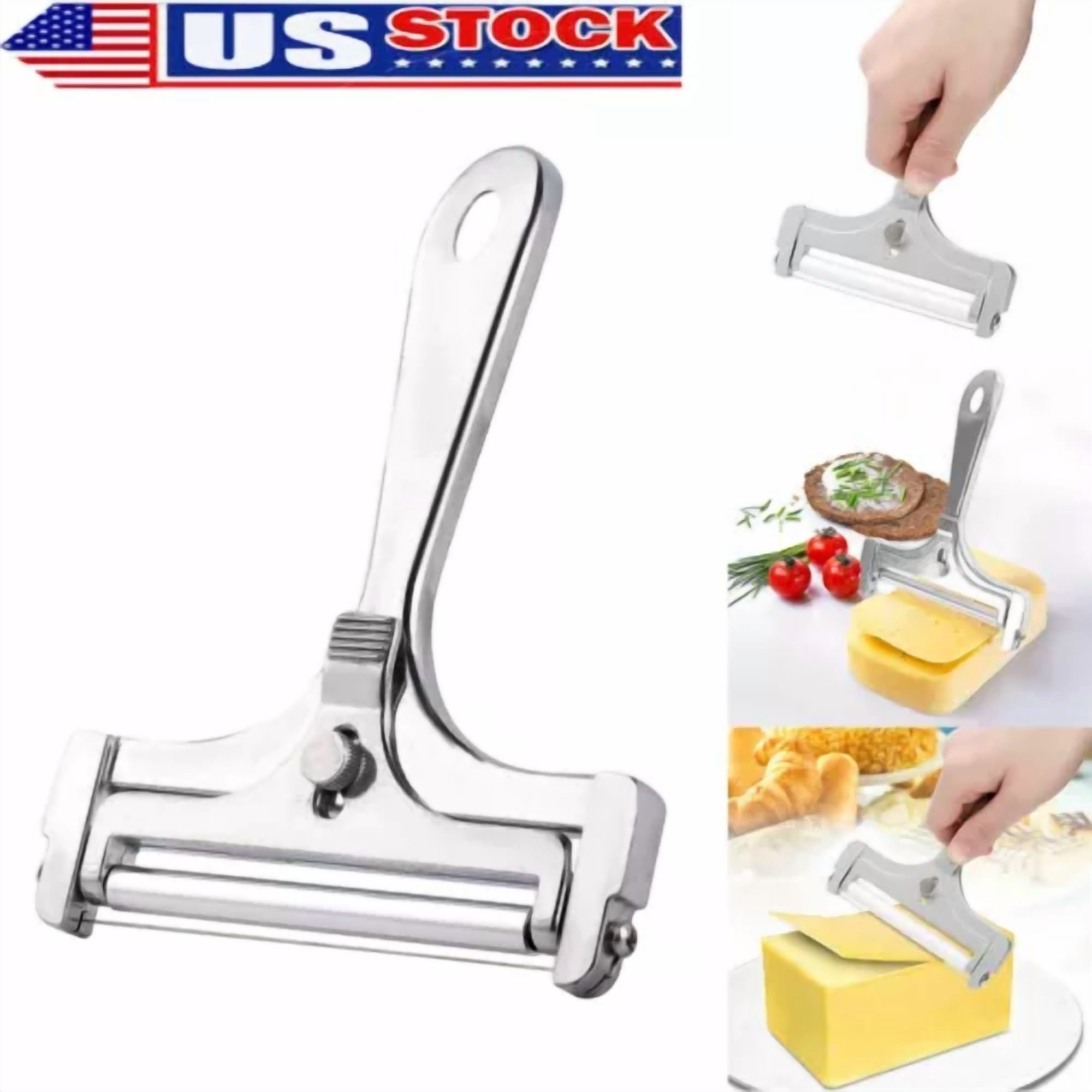 STARLIGHT- Stainless Steel Cheese Slicer Perfectly Adjustable Thickness ...