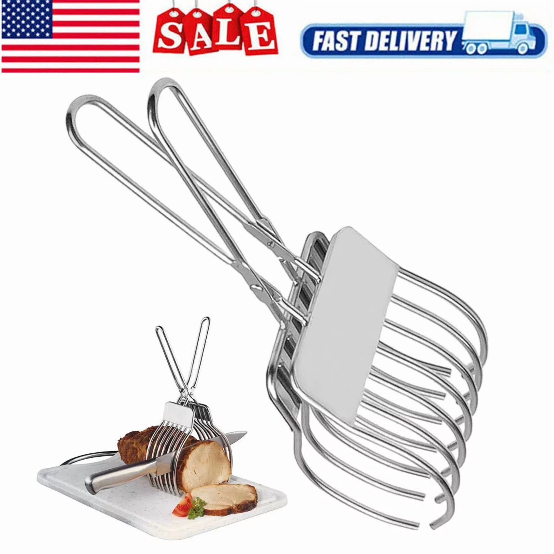 STARLIGHT- Stainless Steel Roast Beef Cutting Tongs Meat Bread Slicing ...