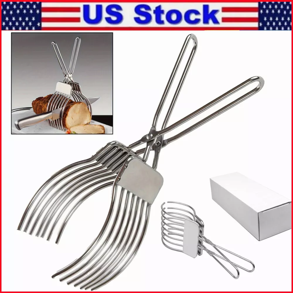 STARLIGHT- Stainless Steel Roast Beef Cutting Tongs Meat Bread Slicing ...