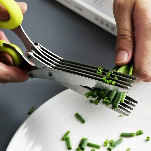 STARLIGHT- Stainless Steel Vegetable Scissors 5 Blades Scallion ...
