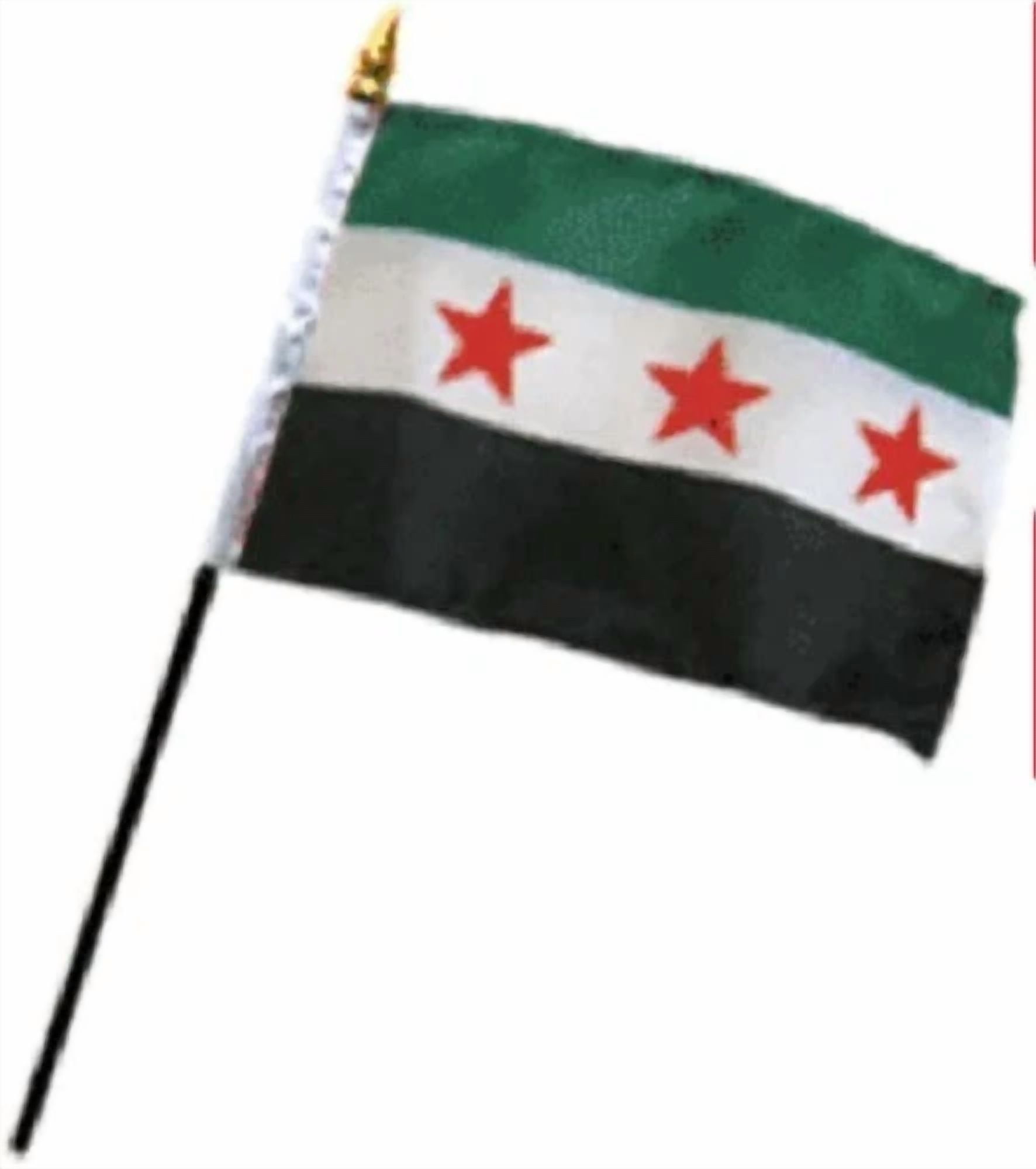STARLIGHT- Syria 3 Stars 4"X6" Flag Desk Table Stick 100D - Walmart.com