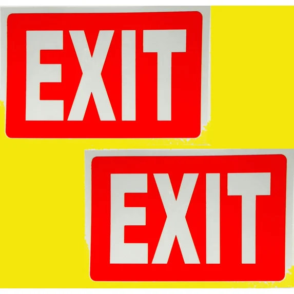 STARLIGHT- Two Exit Sign 9"X12" Red/White Flexible Plastic Store ...