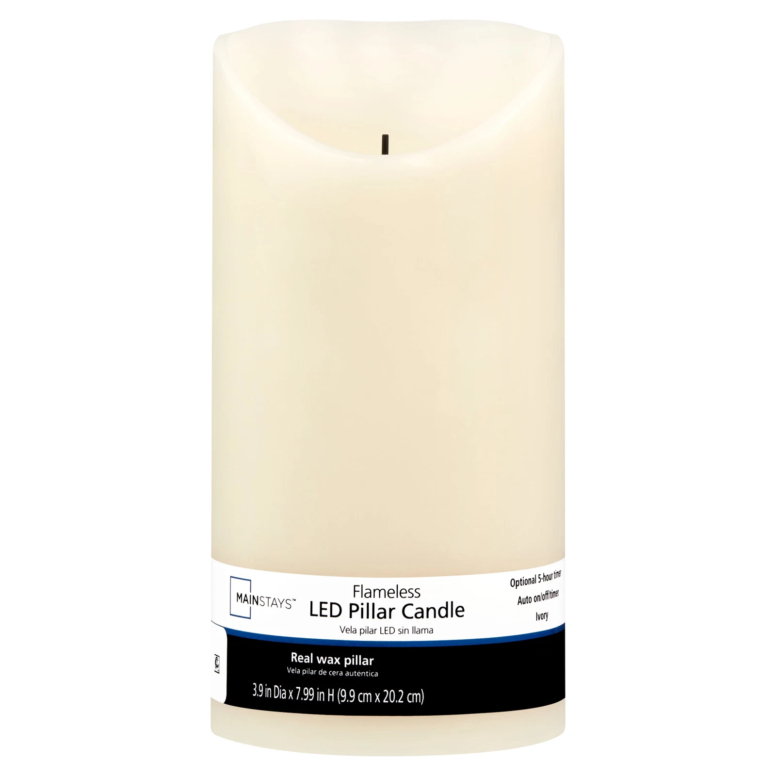 STARLIGHT- Unscented Flameless Led Pillar Candle, Ivory, 4 X 8 In ...