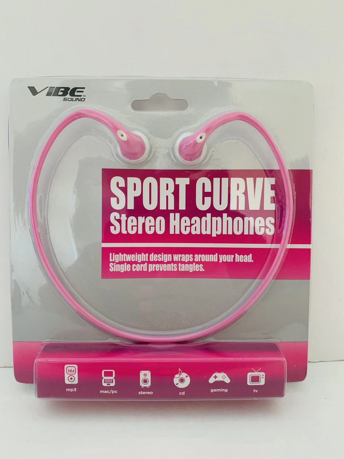 STARLIGHT- Vibe Sound Sport Curve Stereo Pink Headphones - Walmart.com