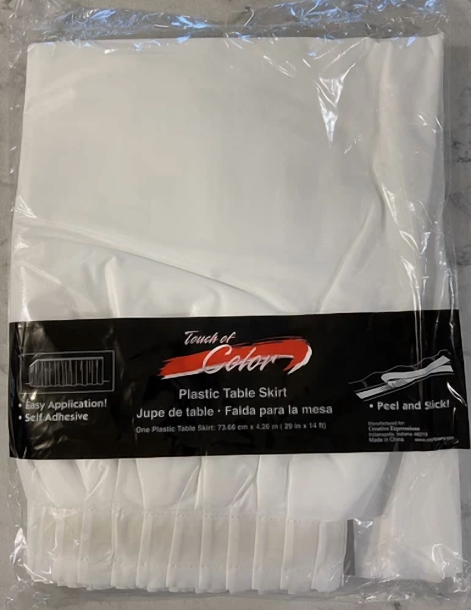 STARLIGHT- White Plastic Table Skirting 29" X 14 Feet Long With "Peel ...
