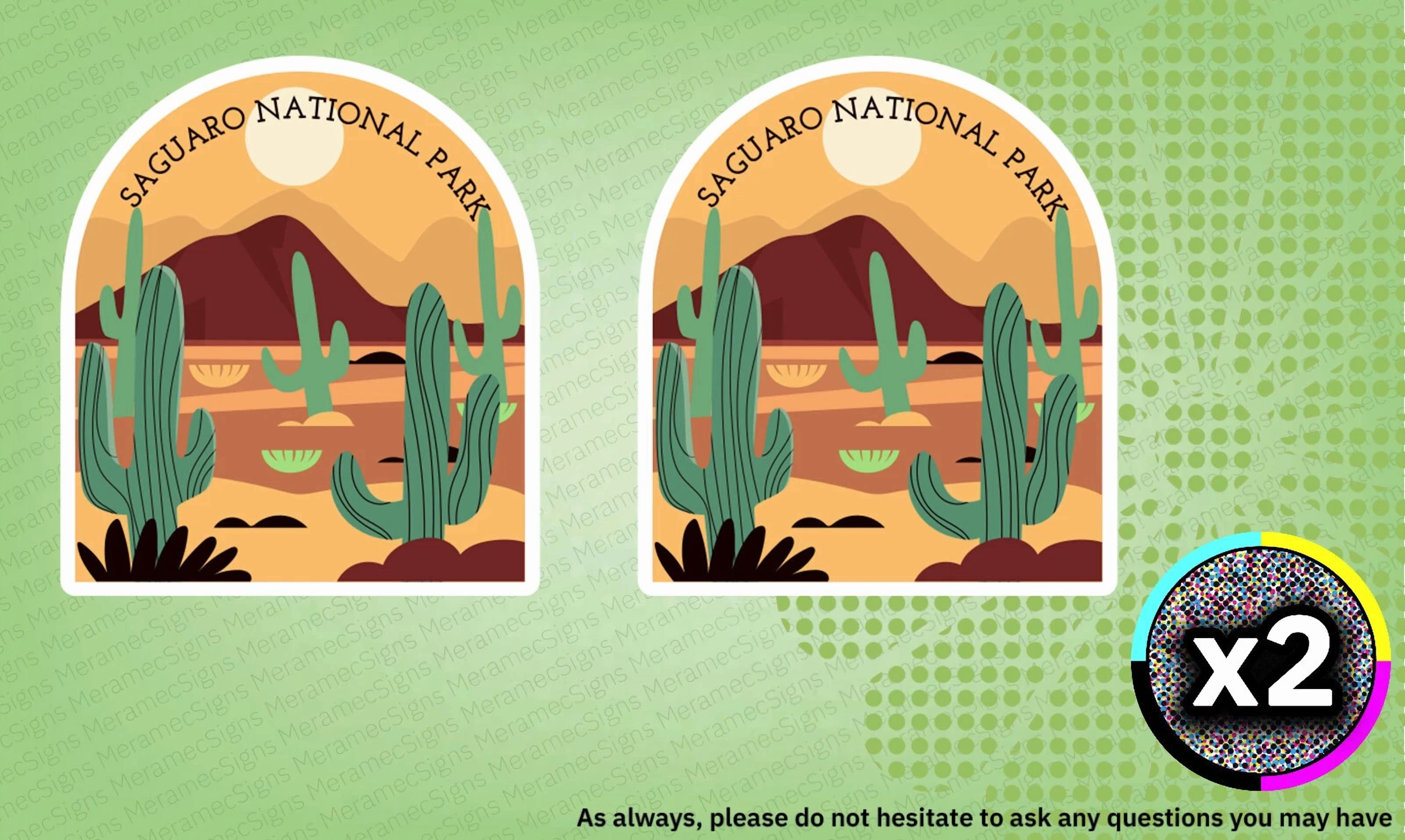 STARLIGHT- X2 Saguaro National Park 4" Vinyl Sticker Decal Car Window ...