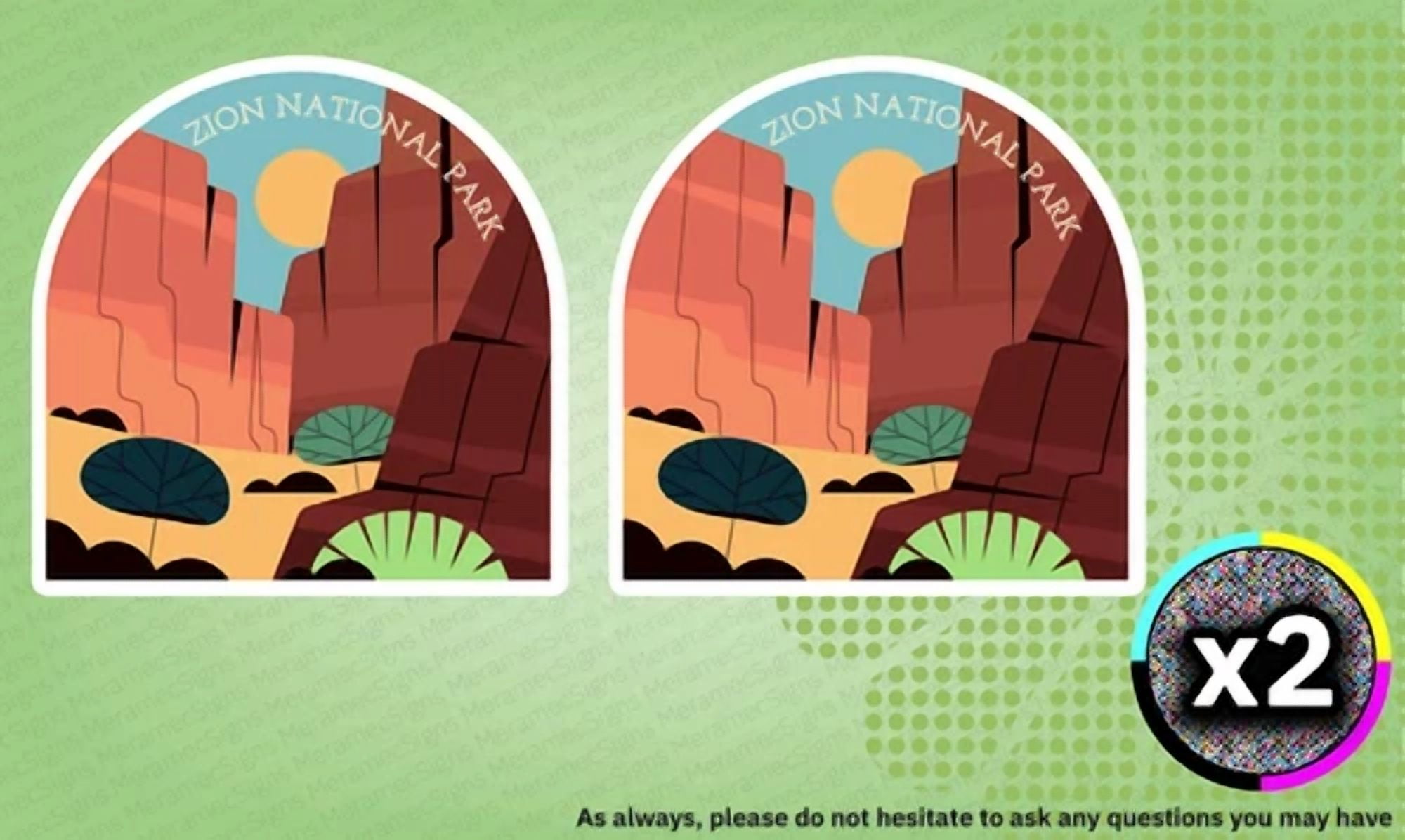 STARLIGHT- X2 Zion National Park 4" Vinyl Sticker Decal Car Window ...