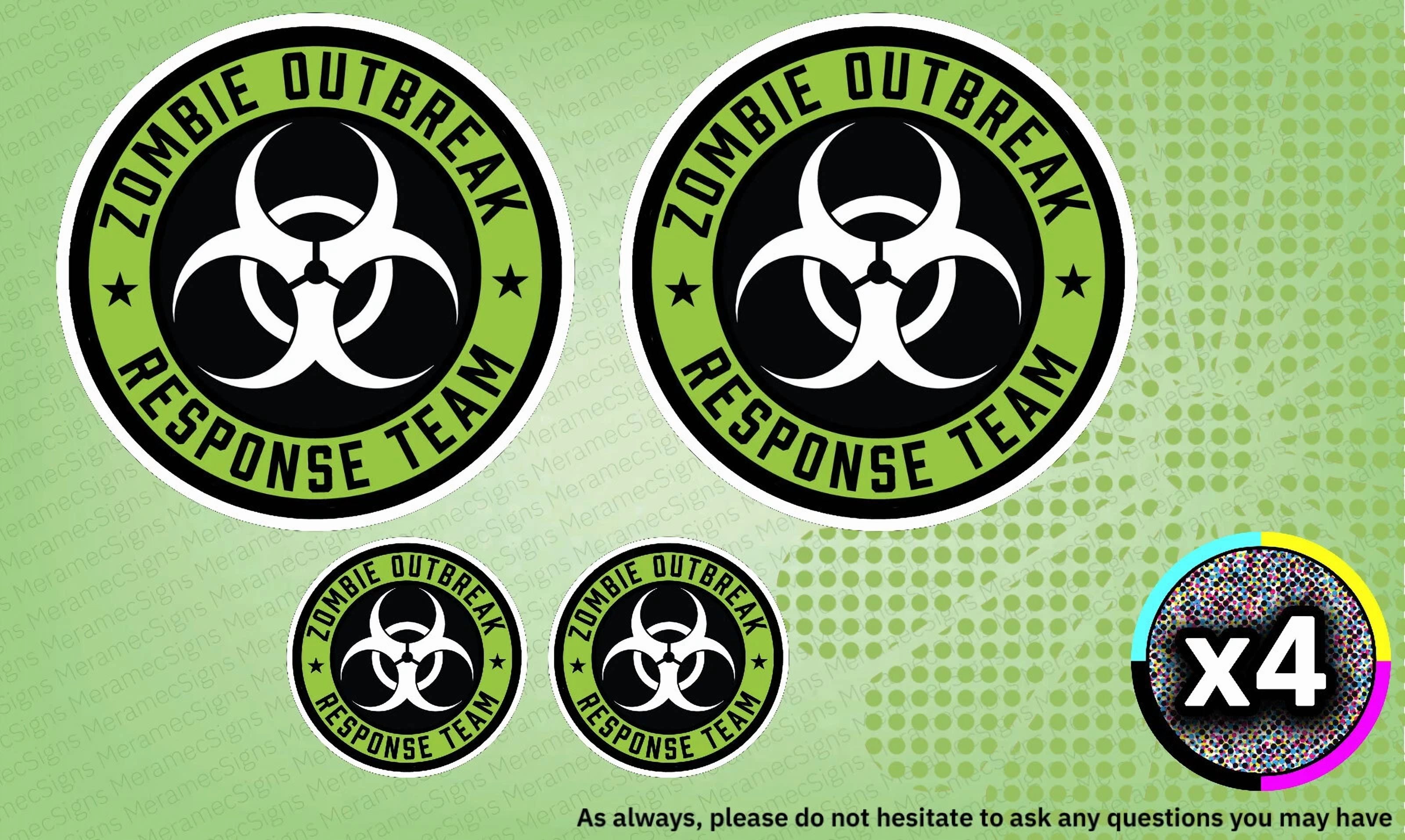 STARLIGHT- Zombie Outbreak Response Team X4 2 Sizes Vinyl Sticker Decal ...