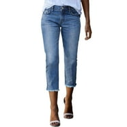 FREE PEOPLE Womens Blue Frayed Capri Jeans XS - Walmart.com