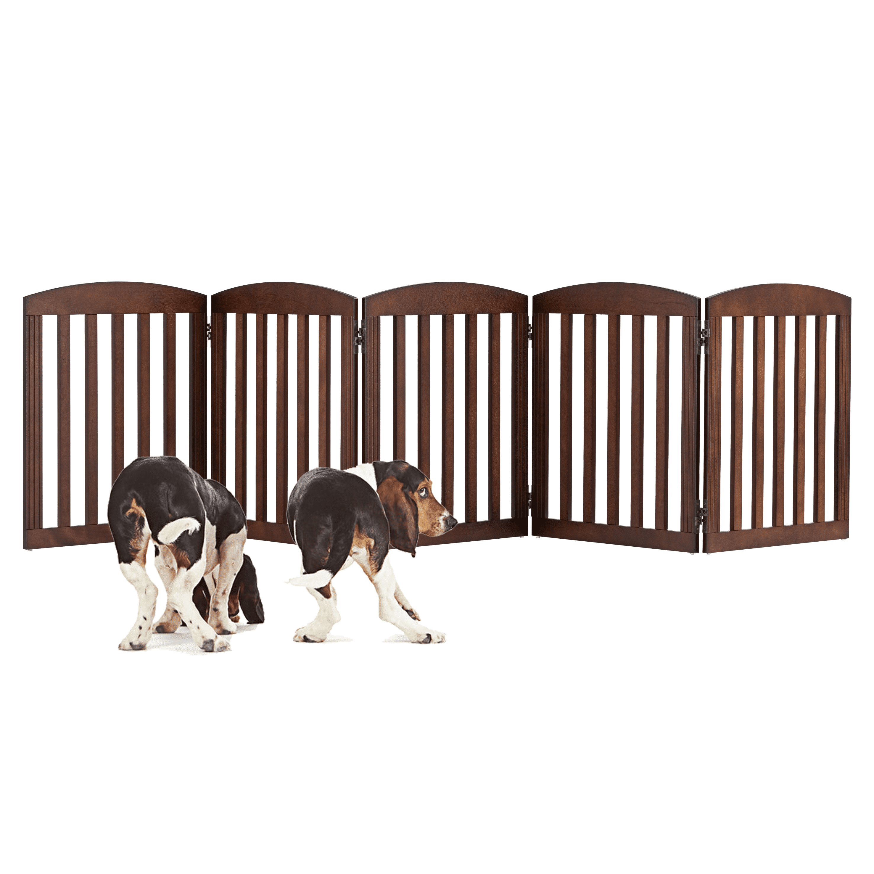 STAROUS 120" Extra Wide 28" Tall Foldable Dog Gates, Wooden ...