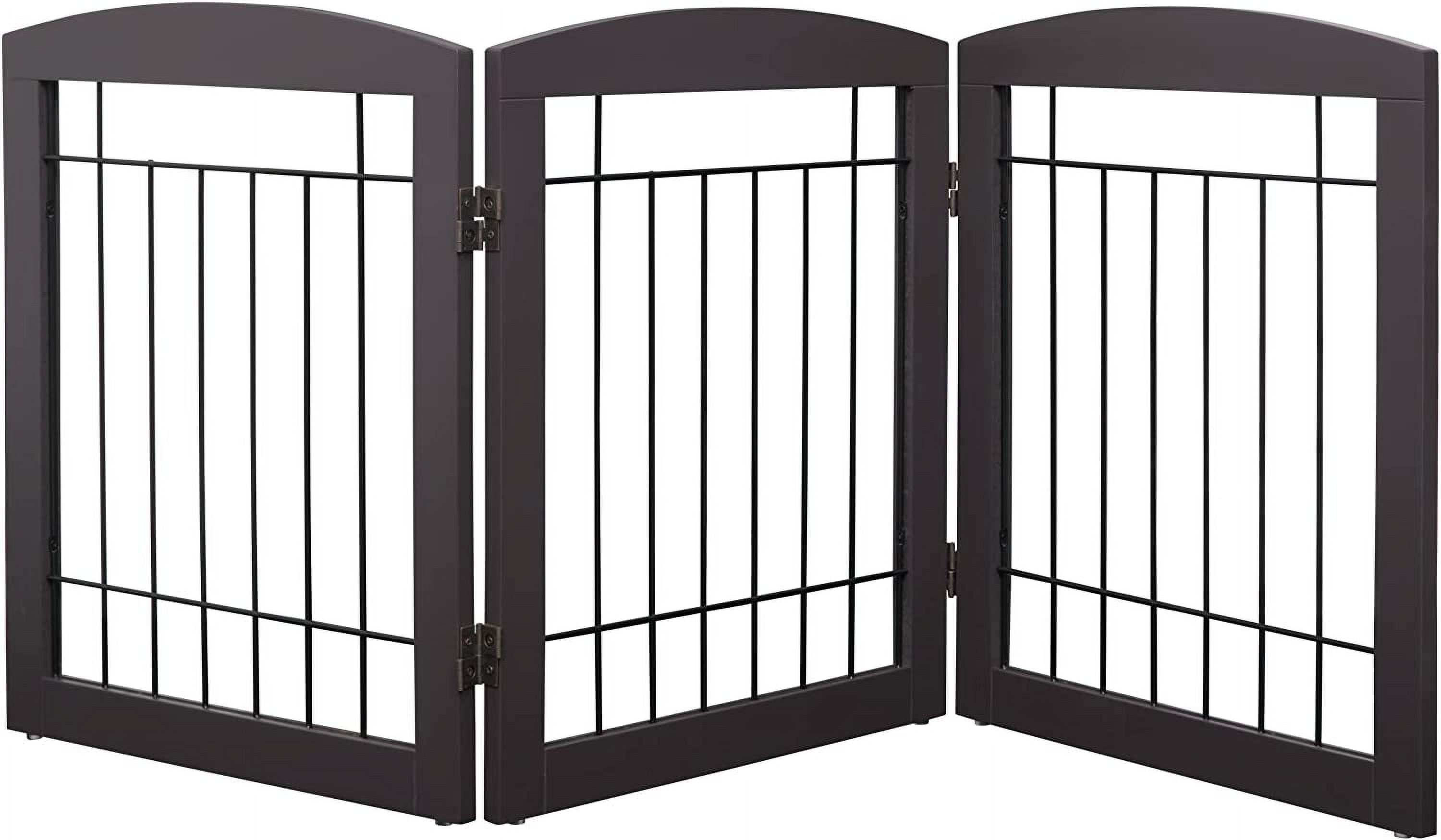 STAROUS Esspresso Foldable Pet Gate,Secure Indoor Barrier, Ideal for ...