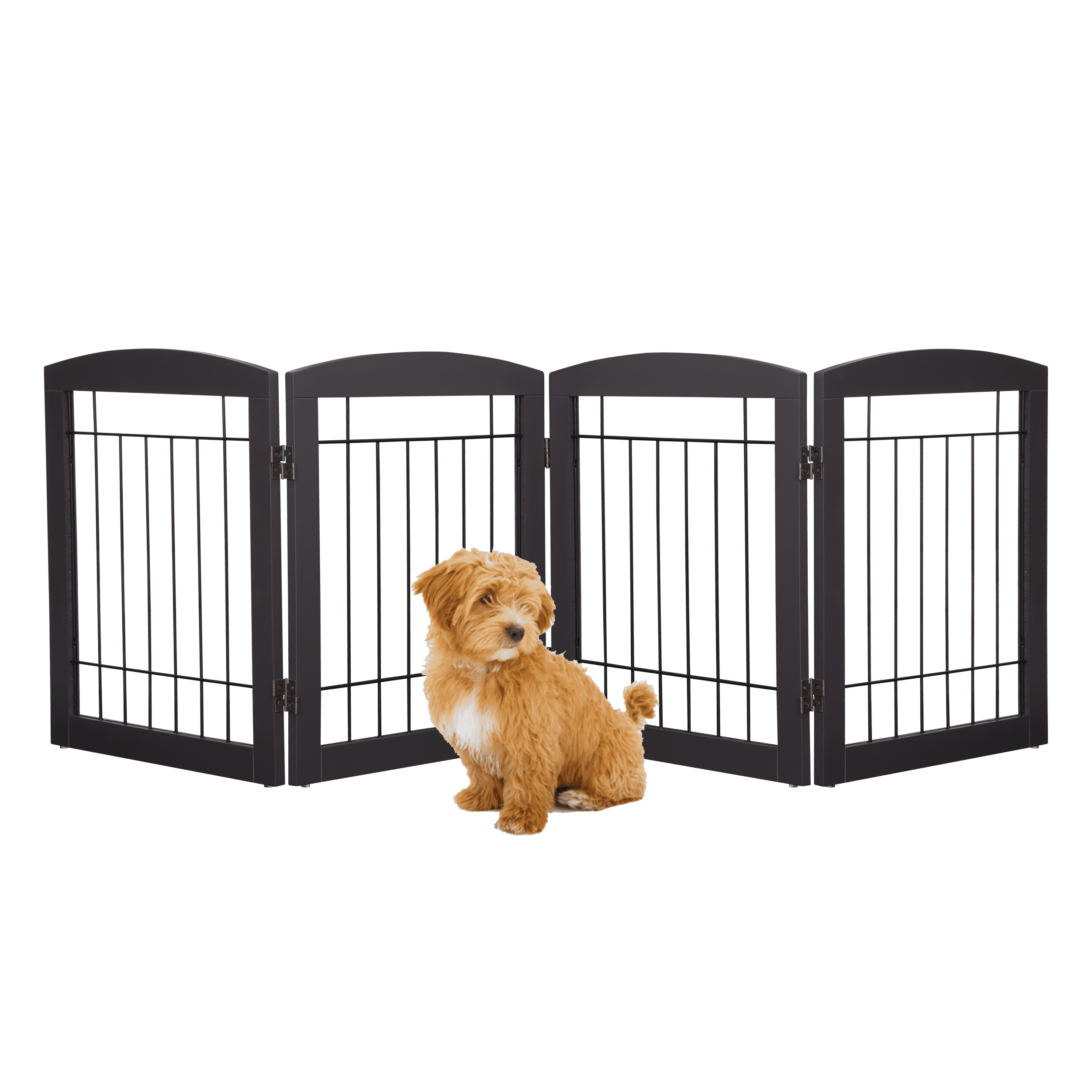 STAROUS Esspresso Foldable Pet Gate,Secure Indoor Barrier, Ideal for ...