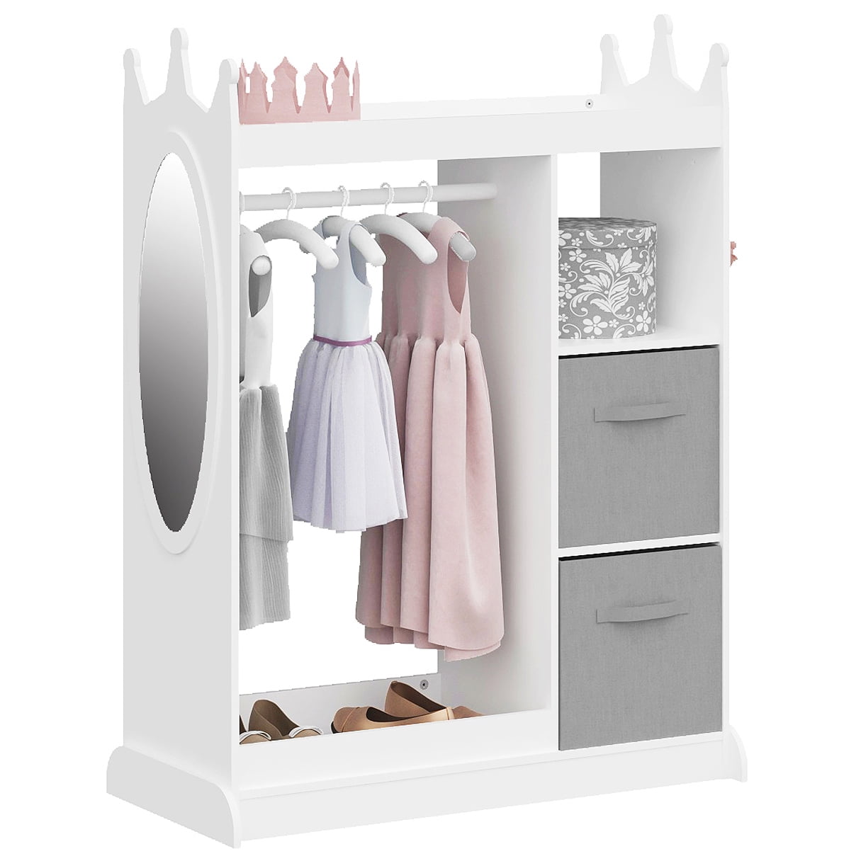 STAROUS Kids Dress up Storage with Mirror and Storage Bin,Kids Play ...