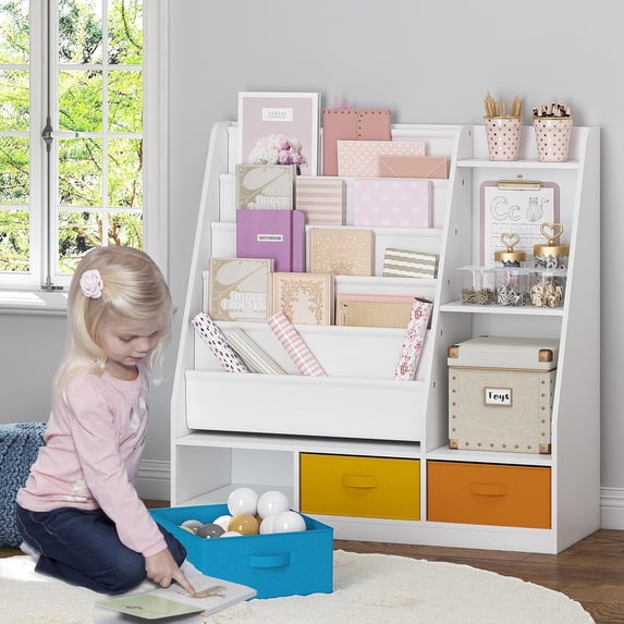 STAROUS Toy Storage Organizer, Kids Bookshelf and Toy Storage with Legs ...