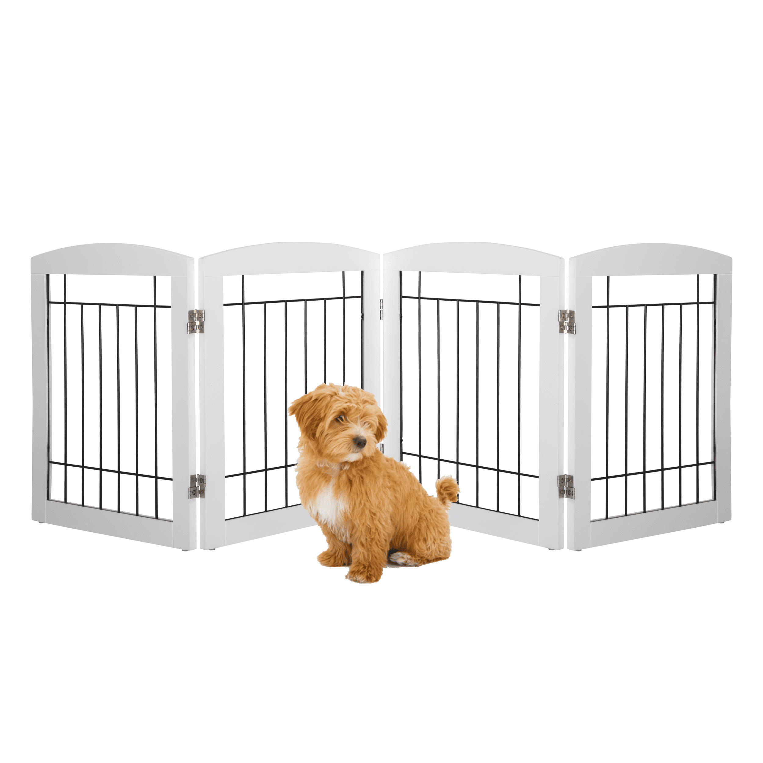 STAROUS White Foldable Pet Gate,Secure Indoor Barrier, Ideal for ...