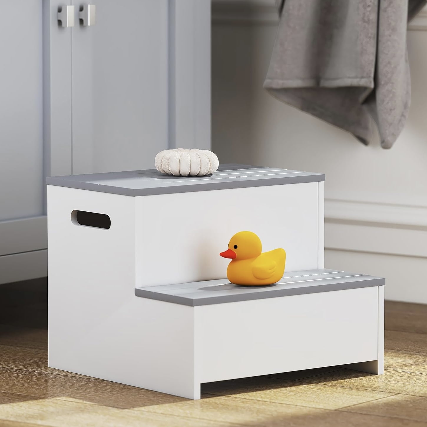 STAROUS Wooden Toddler Step Stool: Extra Wide 9.45 Inches, Non-Slip ...
