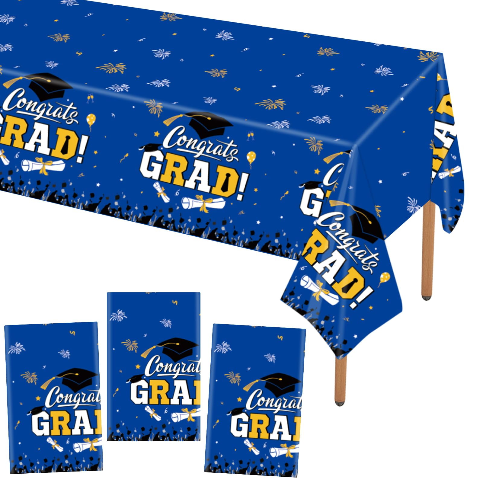 STARSIDE Set of AJH3 3 Plastic 2025 Graduation Tablecloth,54"x108 ...