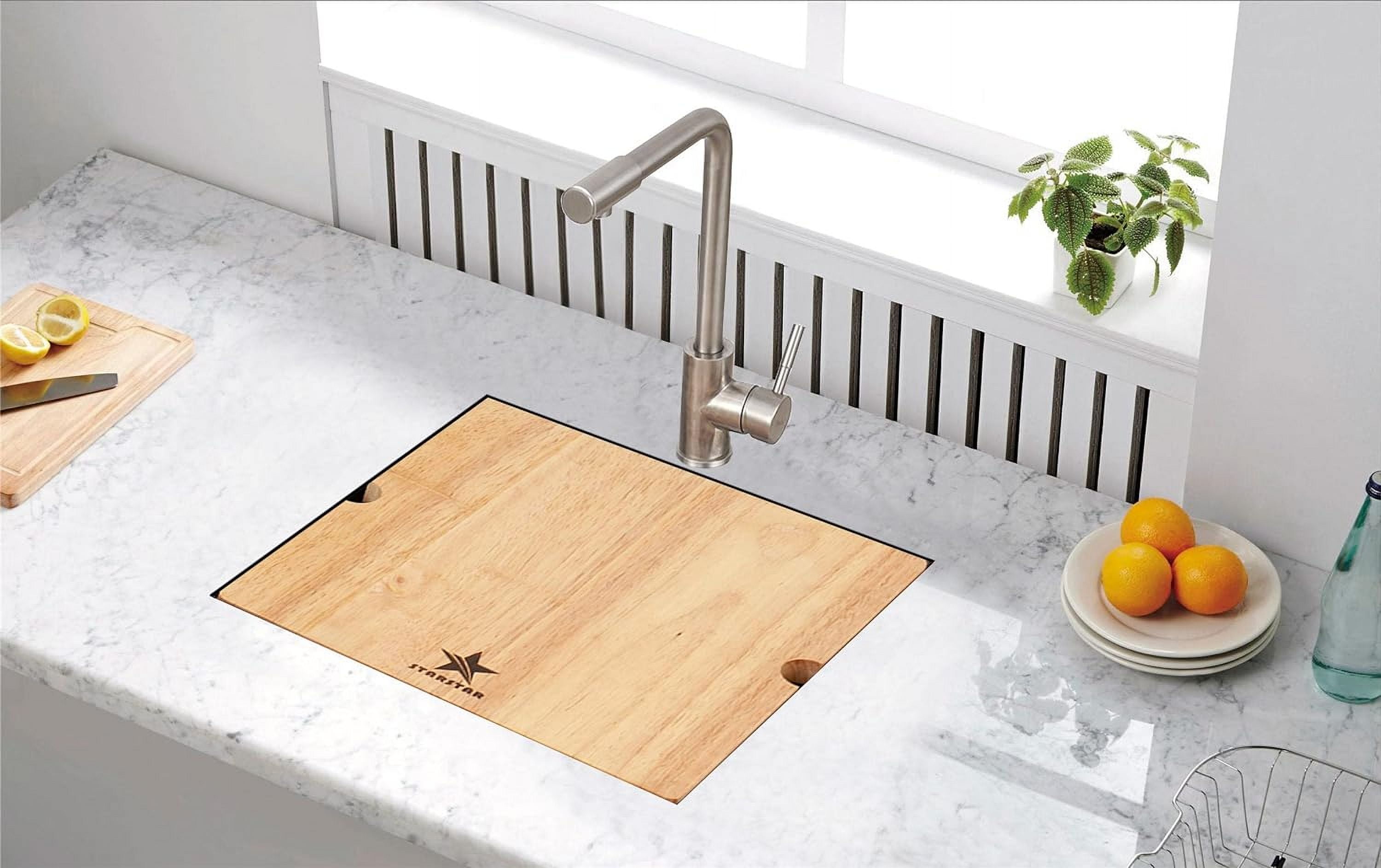 STARSTAR Workstation Ledge Undermount Single Bowl 304 Stainless Steel ...