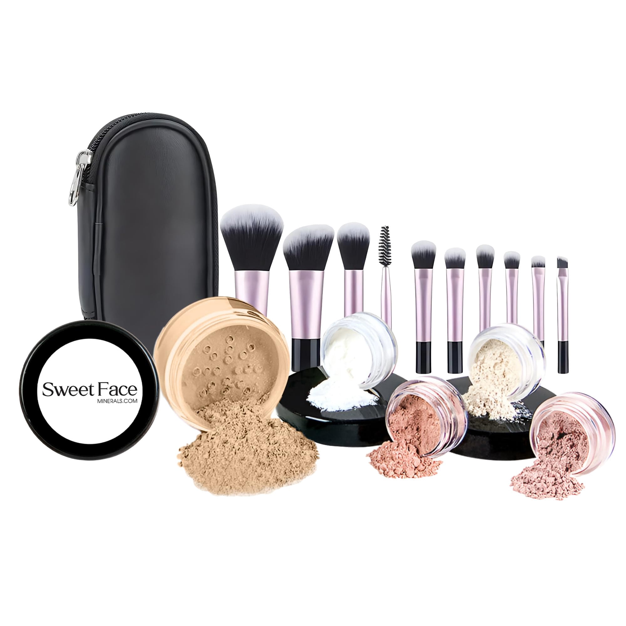 16pc STARTER KIT with 10 BRUSHES SET (WARM) Mineral Makeup Bare Face ...