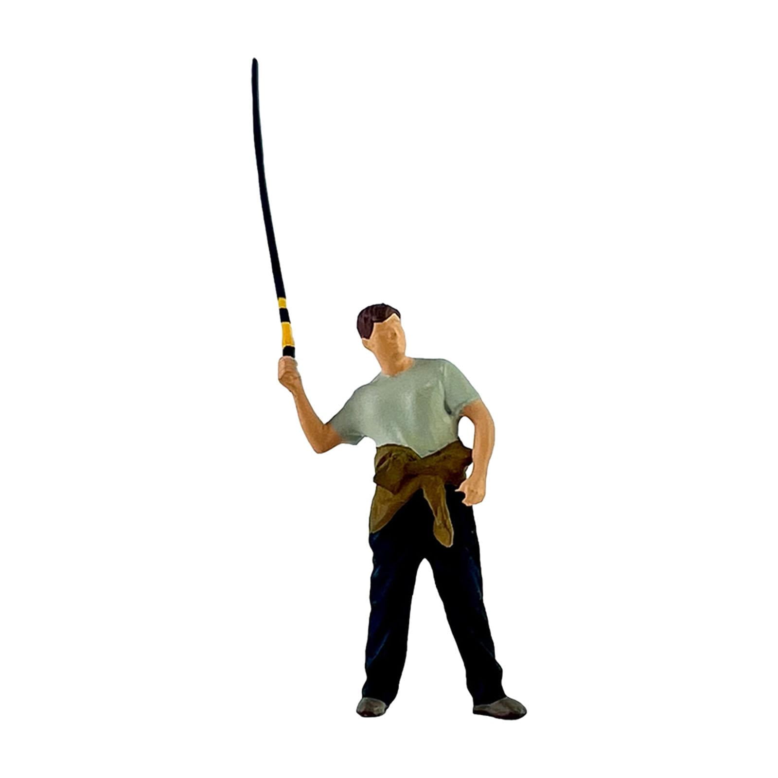STARTIST 1/64 Scale Fishing Figure Resin Ornament Photo Props Novelty ...