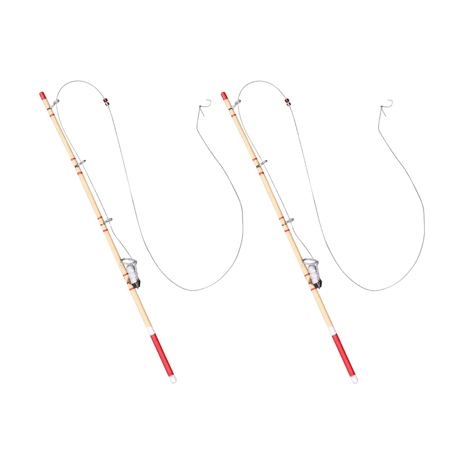 STARTIST 2 Pieces 1/12 Tiny Fishing Pole with Fishhook, Diorama Scenery ...