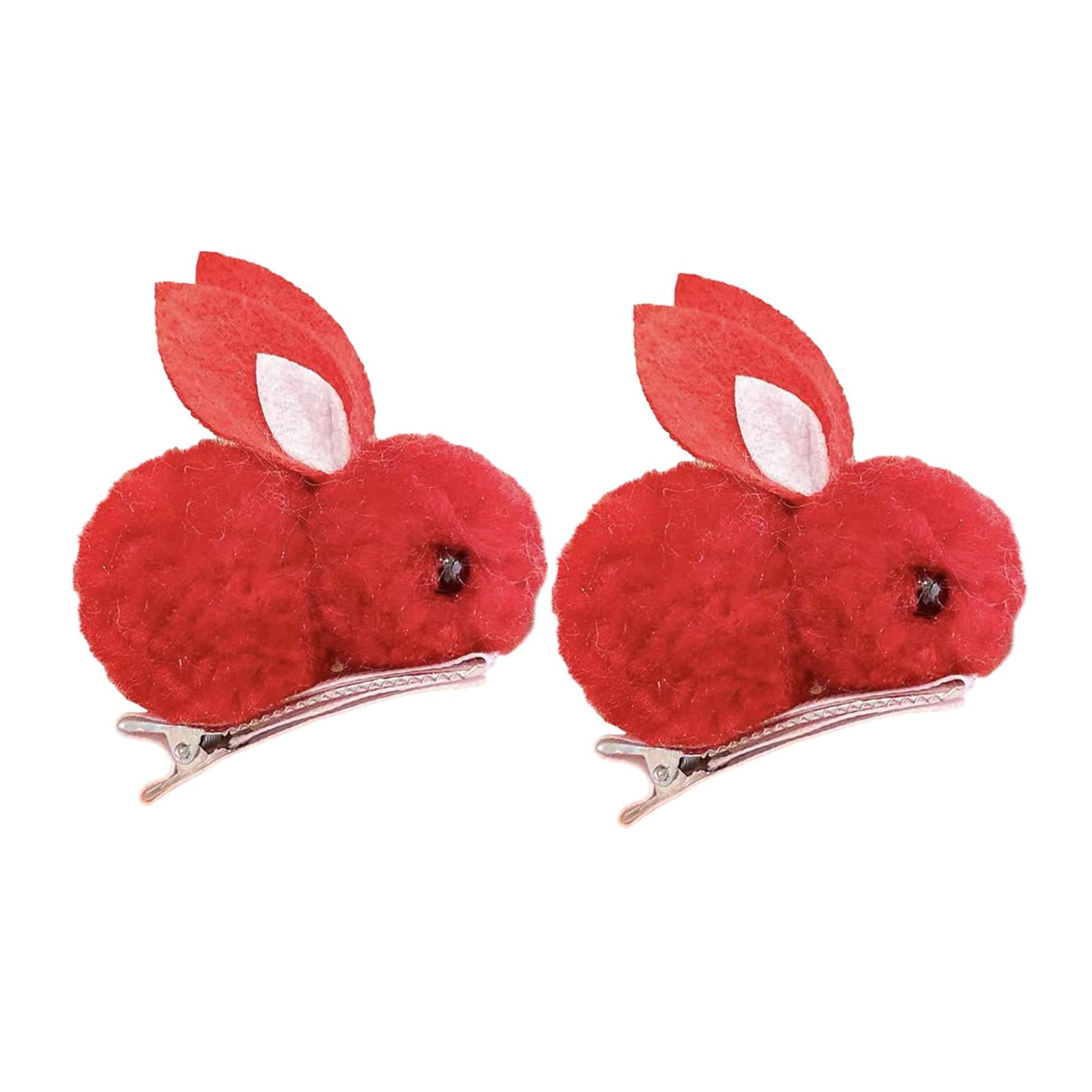 STARTIST 2 Pieces Rabbit Hairpin Bunny Hair Cute Plush Bunny Hair Clips ...