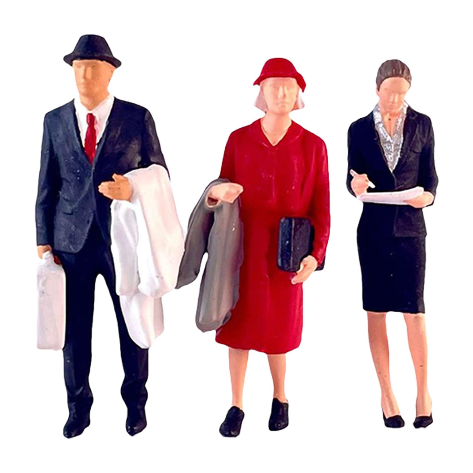 STARTIST 3Pcs 1:64 Scale Tiny People Figure Set Diorama Scenery Desktop Ornament S Scale Layout ...