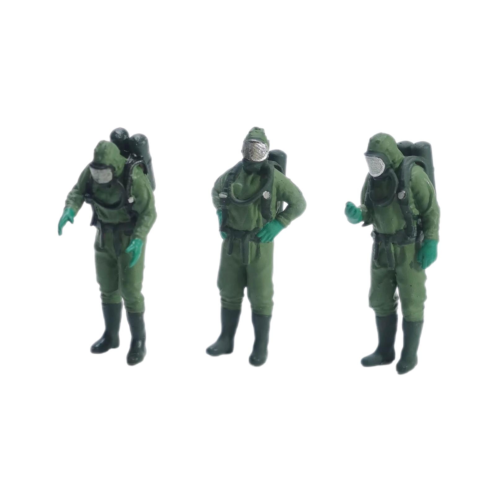 STARTIST 3Pcs Standing Firefighter Figure Model Miniature Man Hand ...