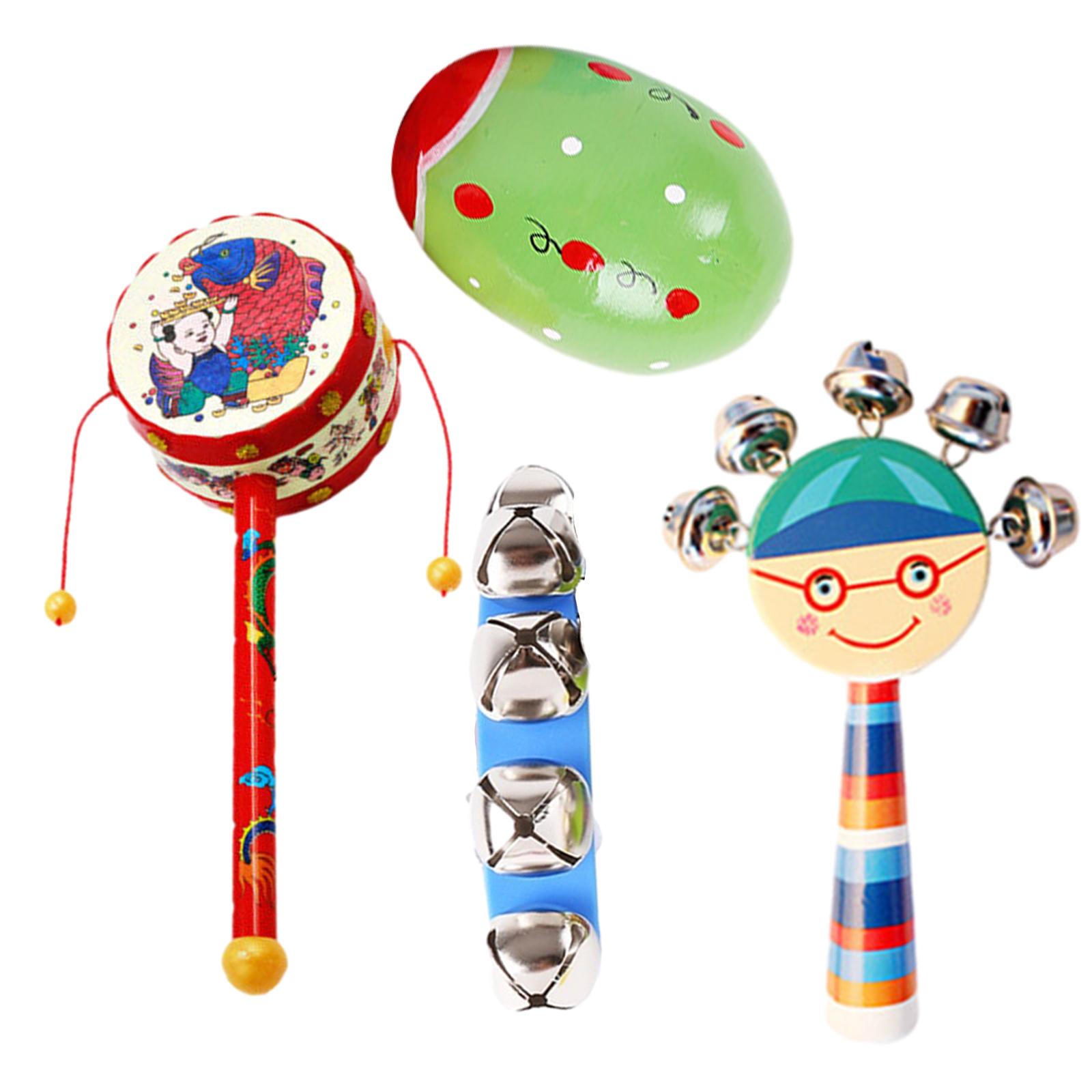 STARTIST 4 Pieces Wooden Musical Instruments Development Toy Sensory ...