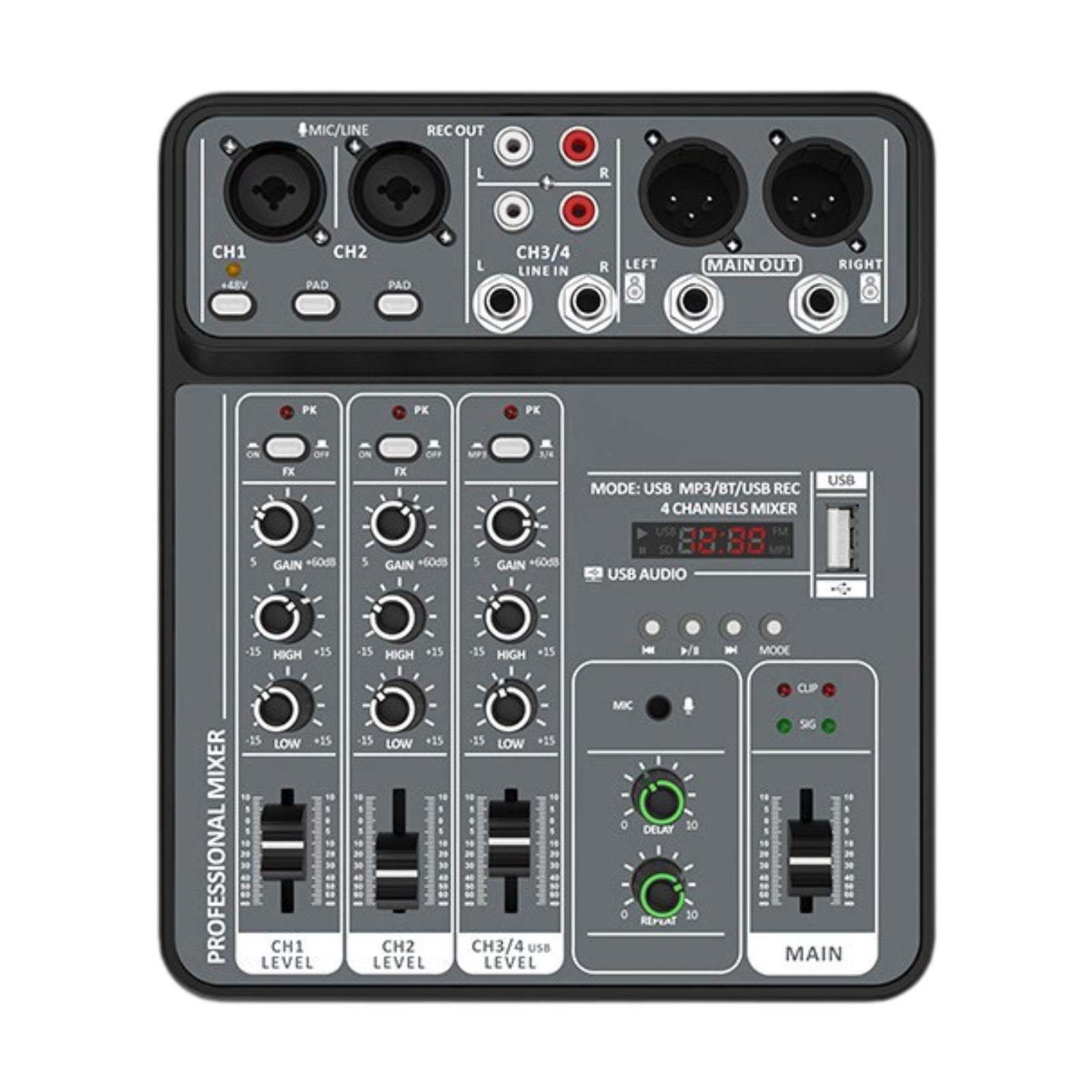 STARTIST 4-channel Sound Mixer Mixing Board Compact 4 Inputs Digital ...
