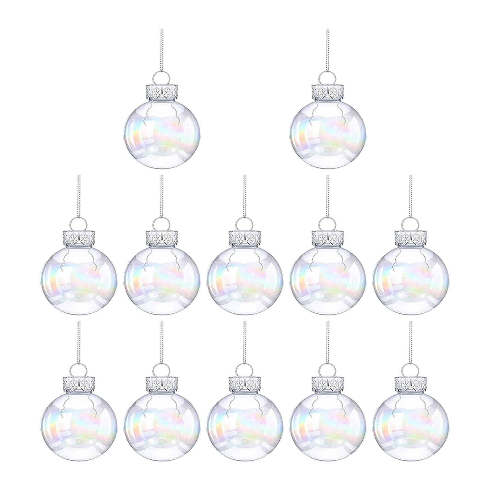 STARTIST Clear Iridescent Christmas Balls, Fillable Balls Ornaments ...