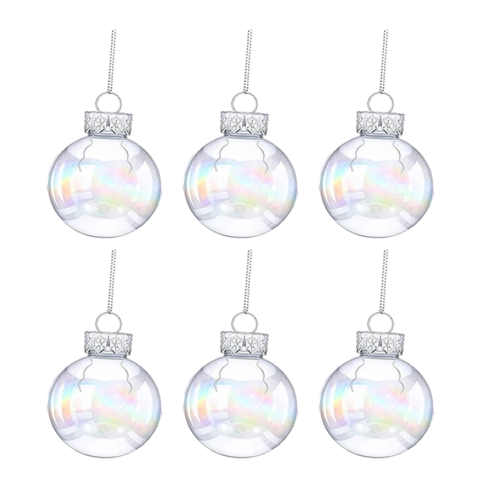 STARTIST Clear Iridescent Christmas Balls, Fillable Balls Ornaments ...