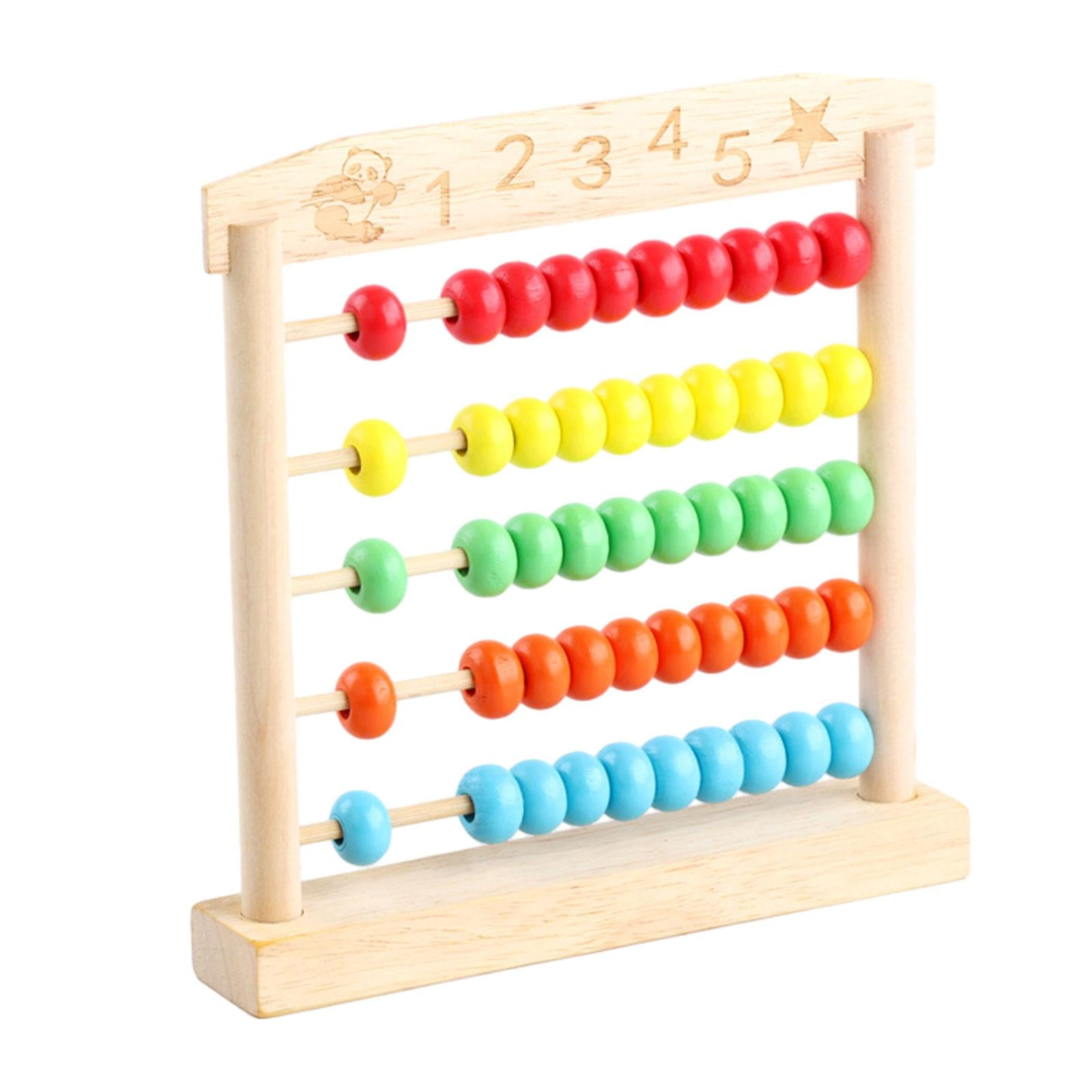 STARTIST Counting Abacus Toy 5 Row Abacus, Math Manipulative, Wooden ...