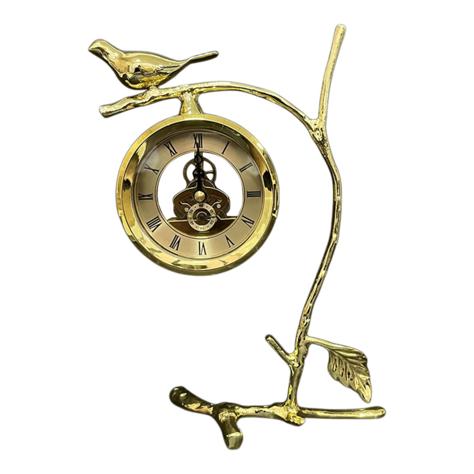 STARTIST Golden Branch Clock Alloy Table Clock Decorative,Centerpiece ...