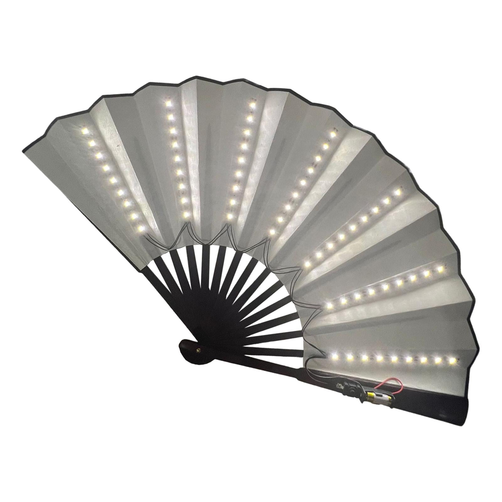STARTIST LED Bar Fan Dancing Lights Fan, Music Festival Accessory, Glowing Party Prop Folding ...