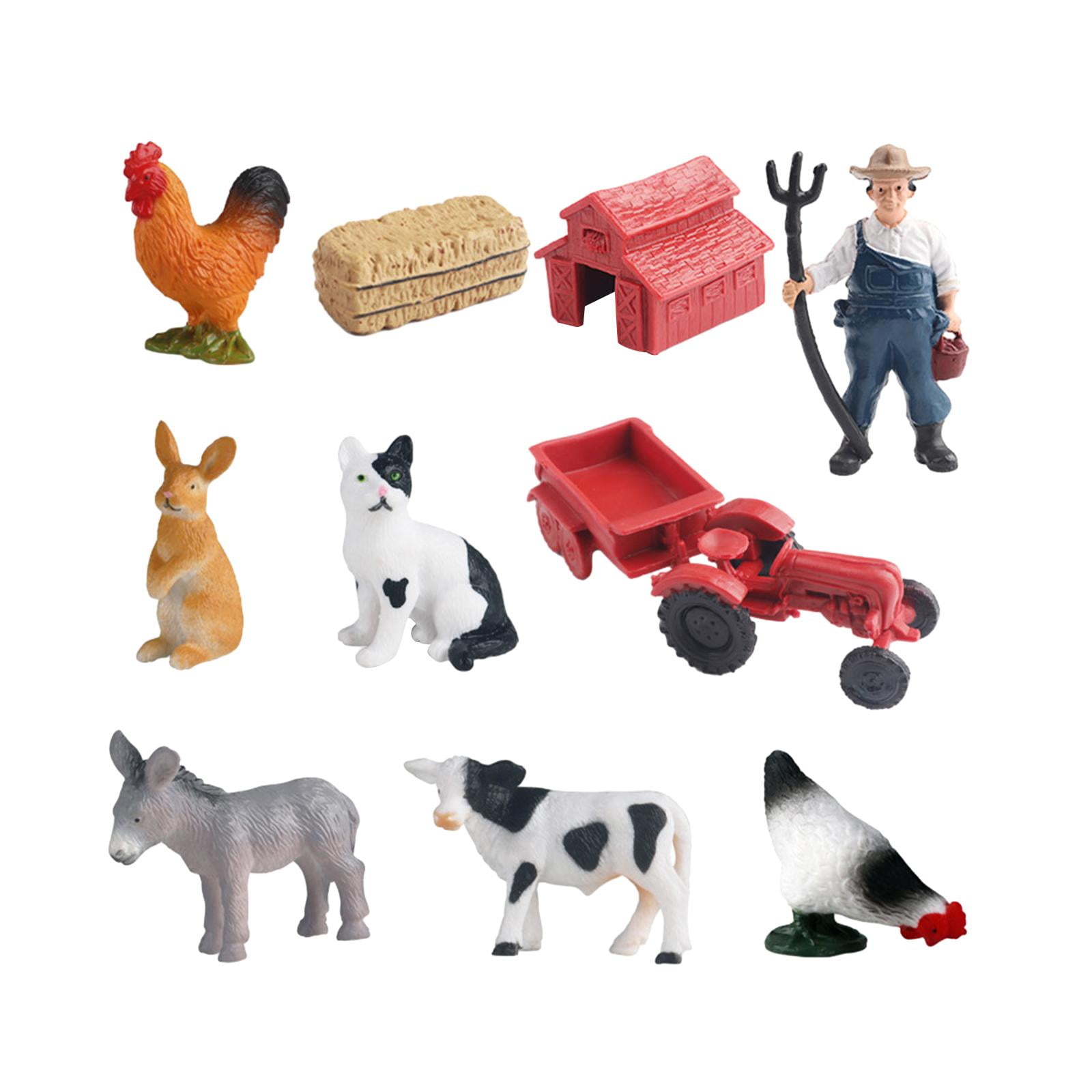 STARTIST Mini Barn Farm Toys Playset Farm Animals Figurines Set, Farm ...