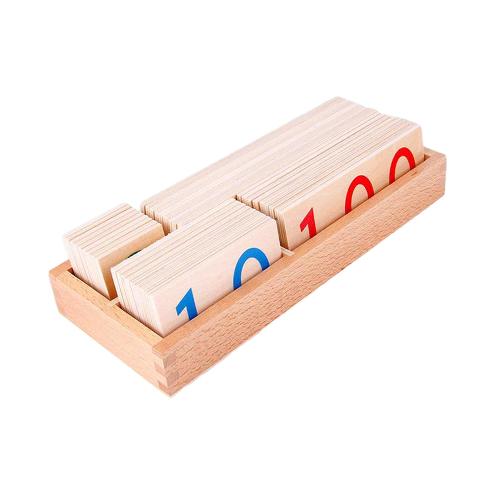 STARTIST Small Wooden Number Cards with Box, Montessori Math ...