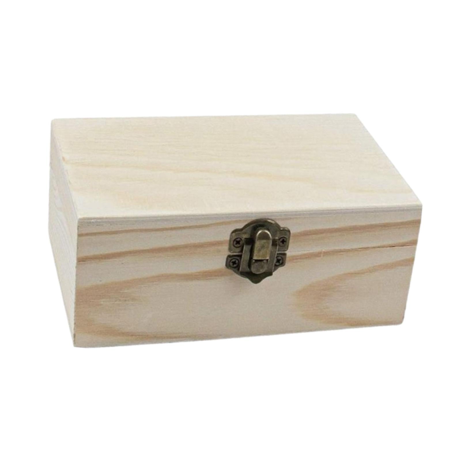 STARTIST Wooden Box with Hinged Lid Wood Boxes Front Clasp ...